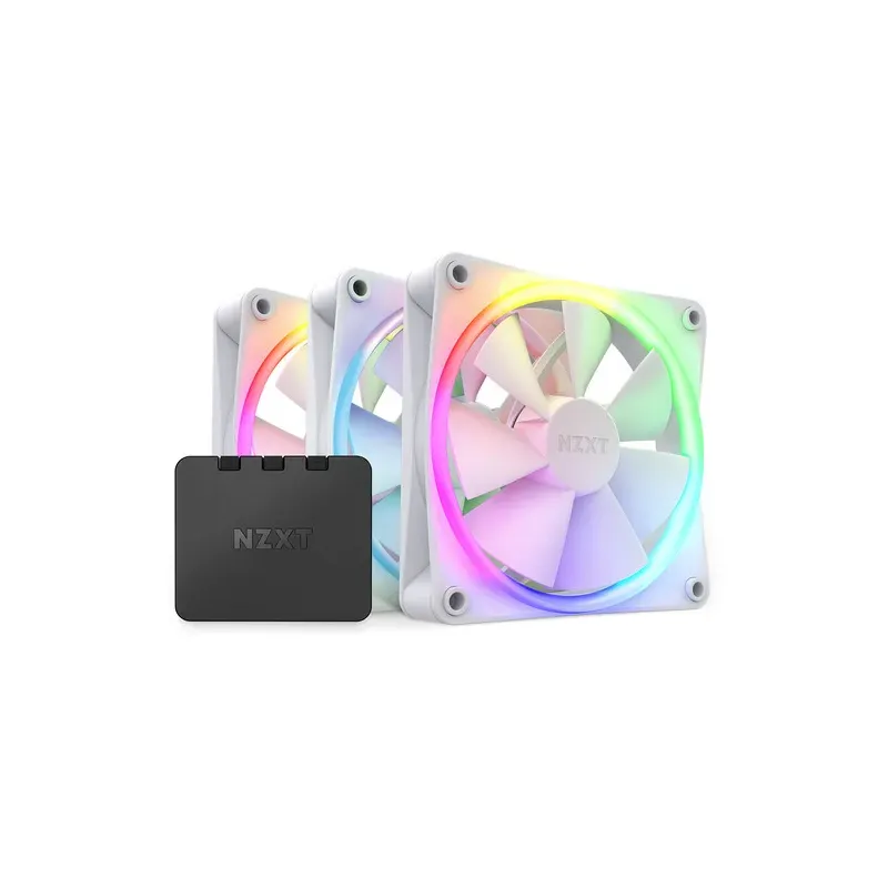 NZXT F120 RGB Triple Pack 3 x 120mm RGB Case Fans & Controller - White