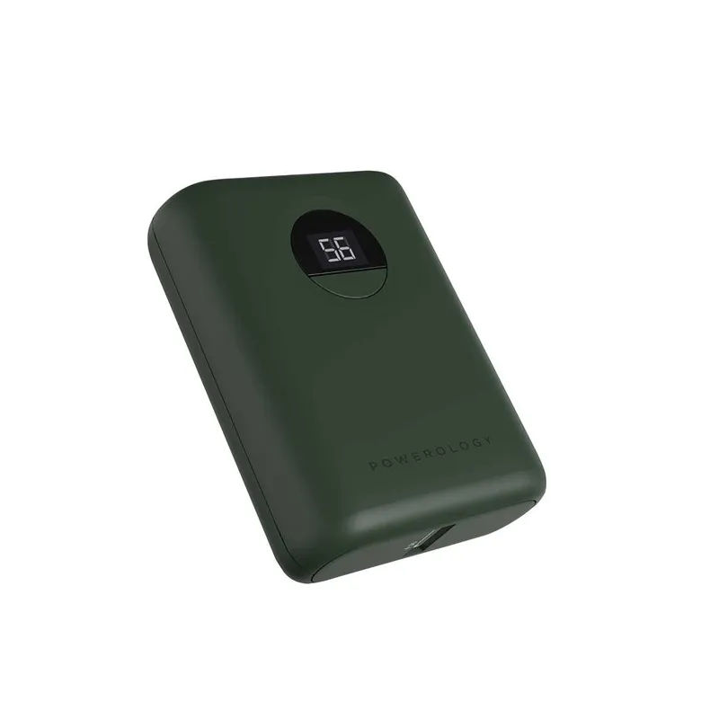 Powerology Ultra-Compact Power Bank, 10000mAh PD, 20W, - Green