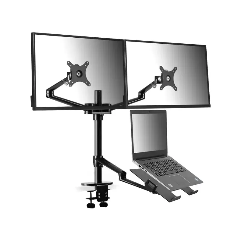 Gamvity 3-in-1 Adjustable Triple Monitor Arm Desk Mounts, Dual Desk Arm ...
