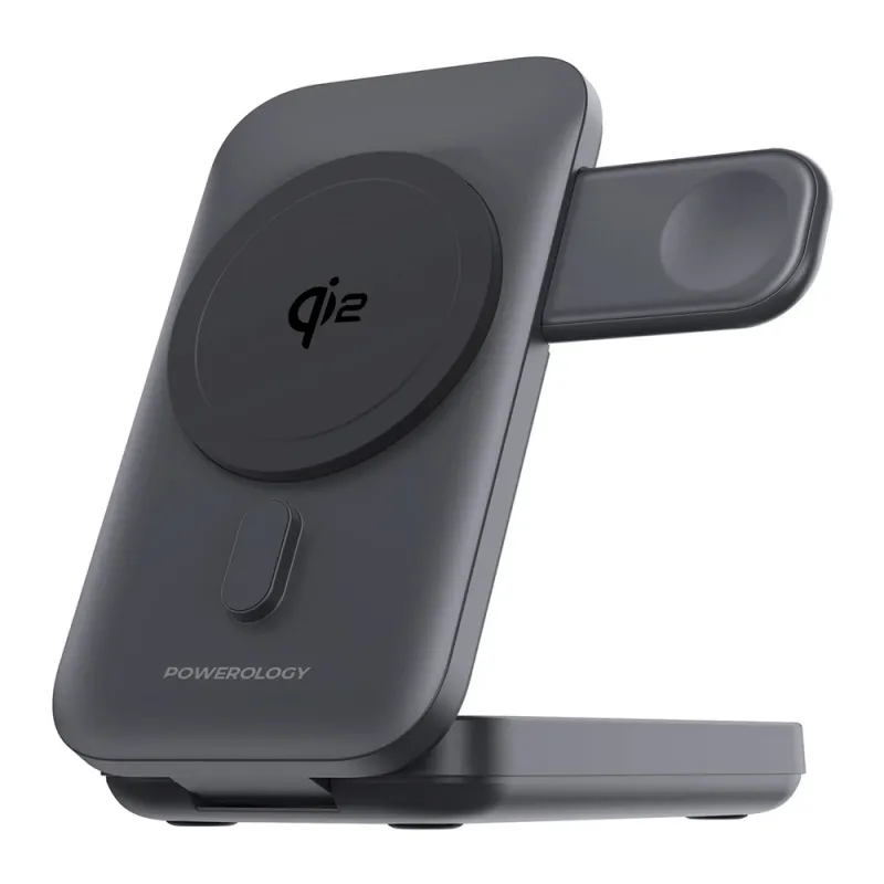 Powerology 10000mah Qi2 15w Iph15 Magsafe Power Bank Black