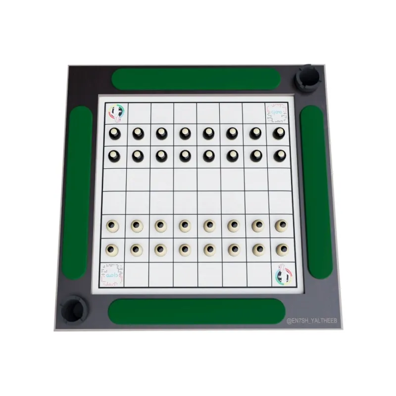 Shop Dama Game Table Floor Sitting 2 Player Brown Wood & Green Fabric ...