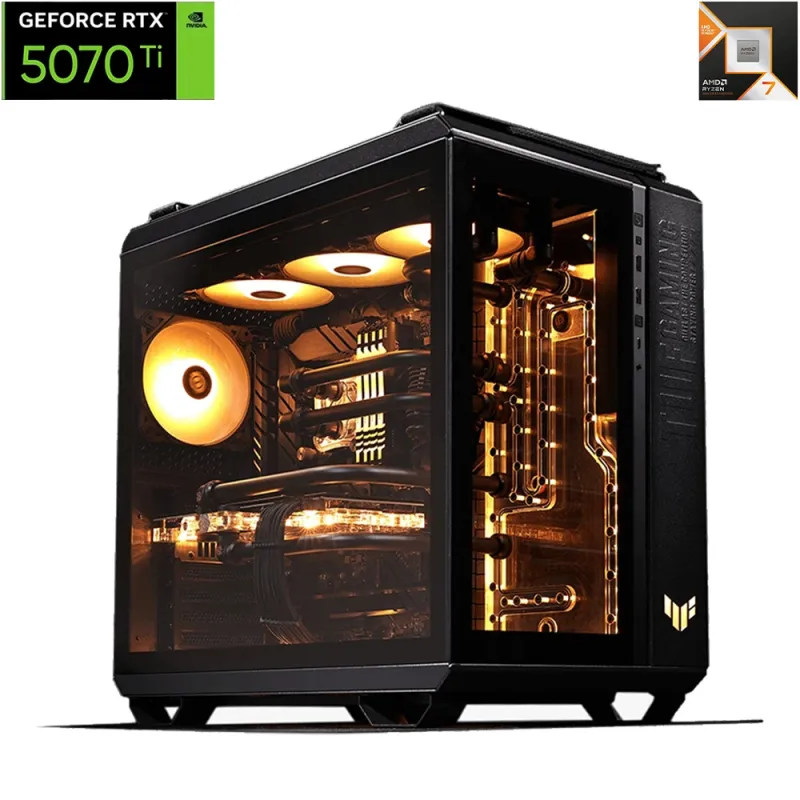 Shop Asus Gt502 Amd 90000 Series Ryzen 7 9800x3d 8-core Rtx 5070ti 16gb Gaming Pc - Black at the ...