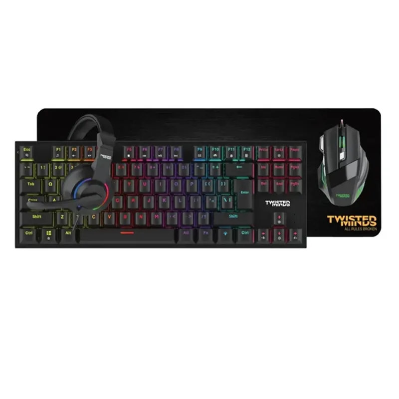 Twisted Minds Wired Keyboard Dpi Adjustable Mouse Rainbow Static ...