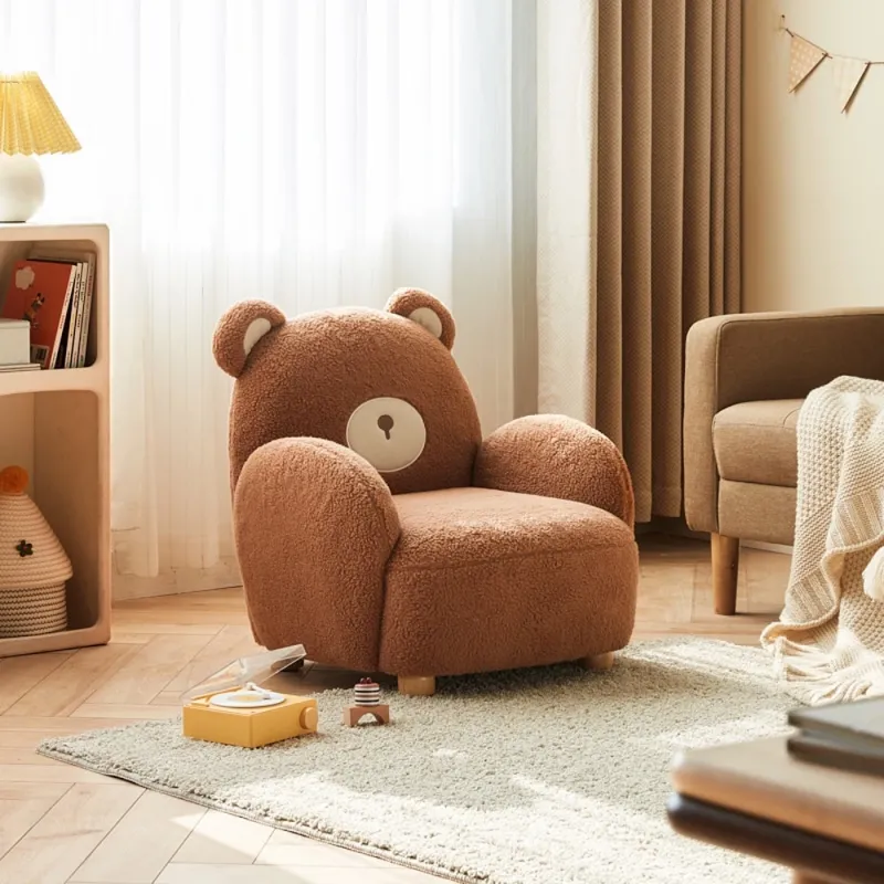Linsy Kids' Comfy Mini Sofa Chair – Brown | Soft & Lightweight Children ...