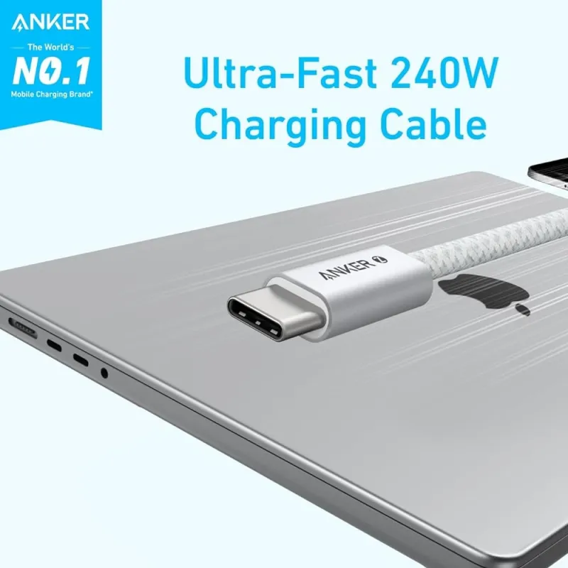 Anker Zolo USB-C to USB-C 240W Fast Charging Cable - White