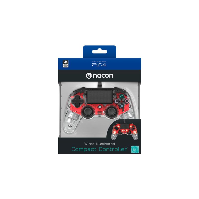 PS4 Compact Controller Nacon Wired Illuminated Red