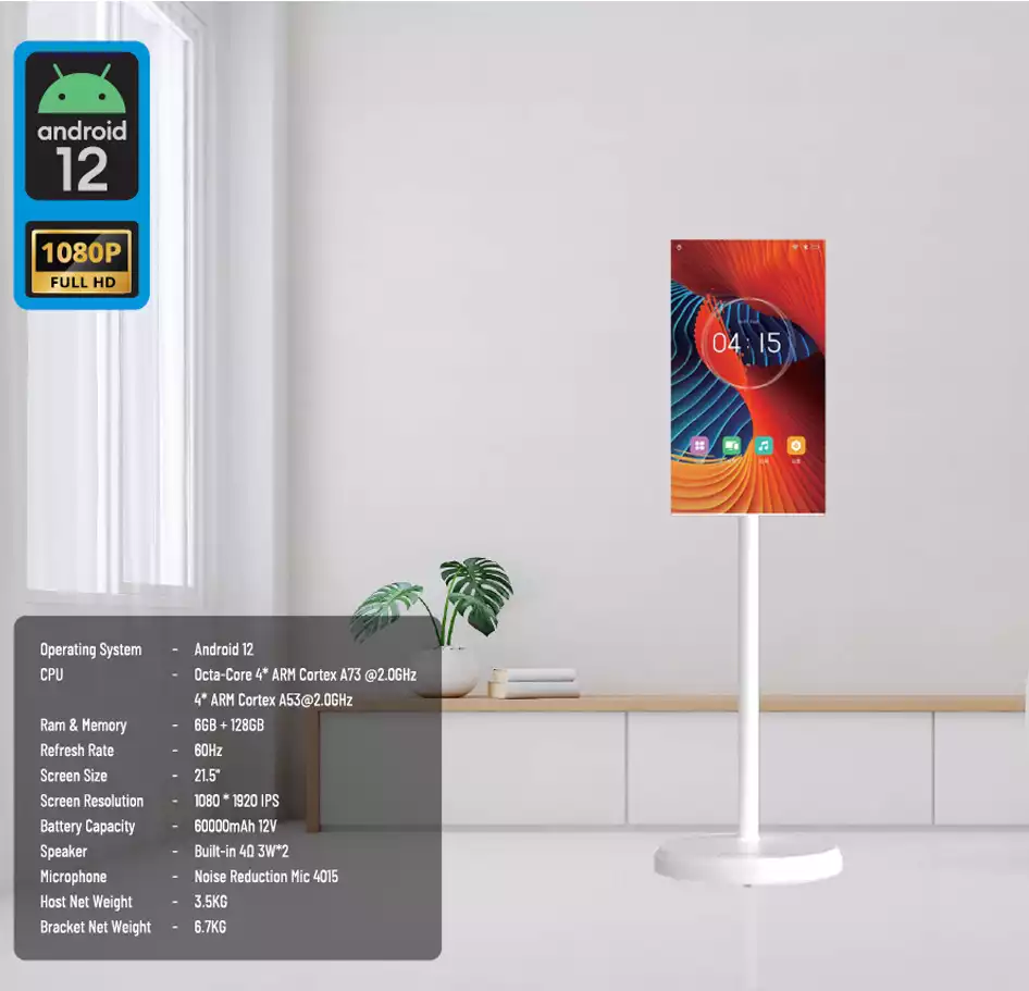 Powerology 22 Inch Android Smart Screen 6gb + 128gb 60hz 6000mah