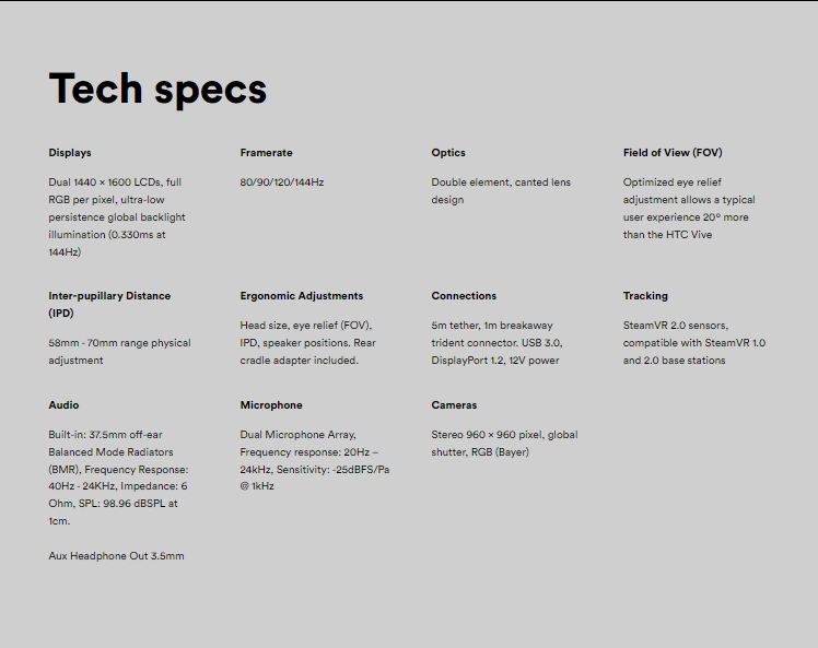 Valve Steam Index VR Full Headset Kit