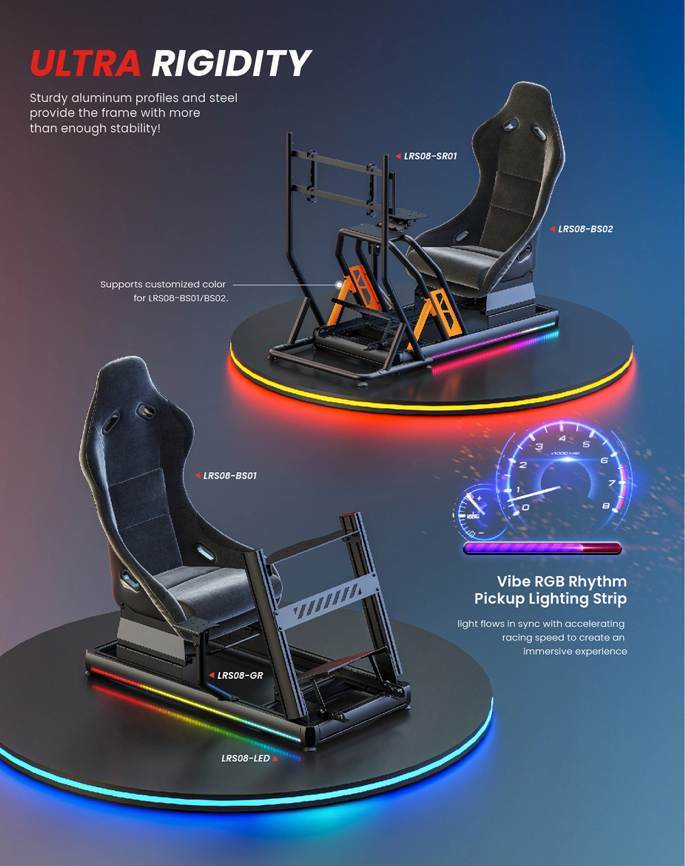 Aluminum Gaming Racing Sim Simulator Cockpit Driving Rig For Pc Ps4 Ps5 ...